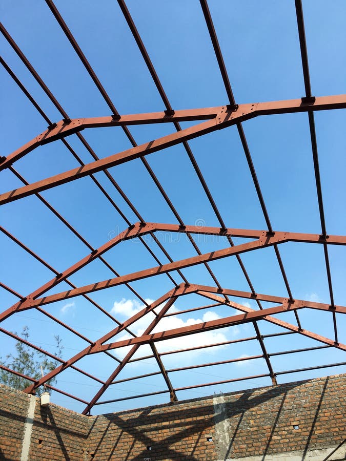 Ongoing Building Steel Structure Construction. Stock Photo - Image of ...