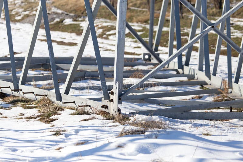 Metal Structure in the Snow in the Winter Stock Photo - Image of ...