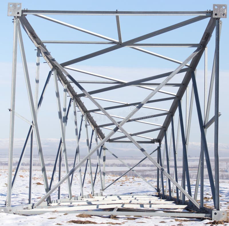 Metal Structure in the Snow in the Winter Stock Photo - Image of wood ...
