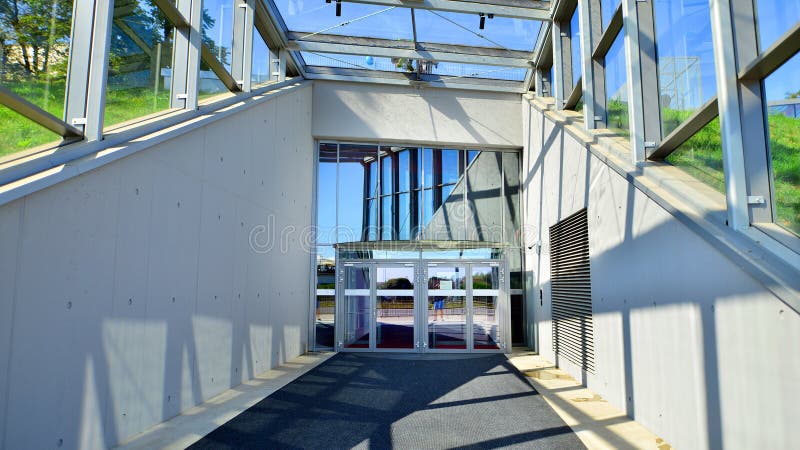 Modern Building Glass Roof Metal Frame Construction. Stock Image ...