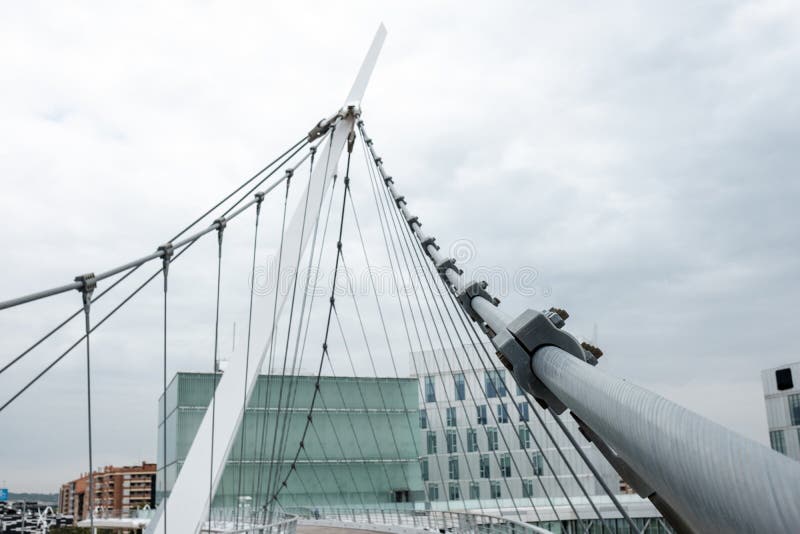 Metal Structure for Walking Bridge Crossing Highway Stock Image - Image ...