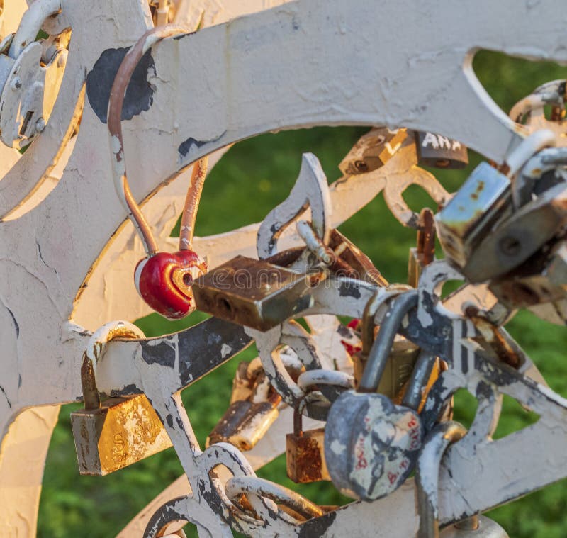 Metal Structure Where Couples Locking the Locks As a Sign of True Love ...