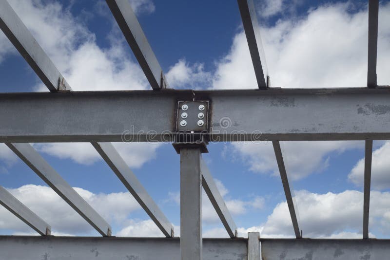 Metal Structures on the Construction of a House.Fastening of Metal ...