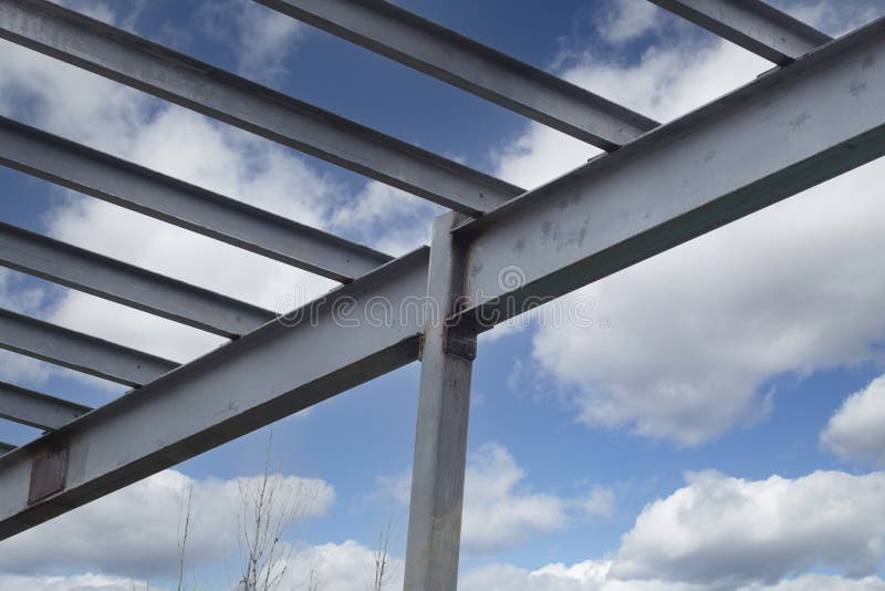 Metal Structures on the Construction of a House.Fastening of Metal ...