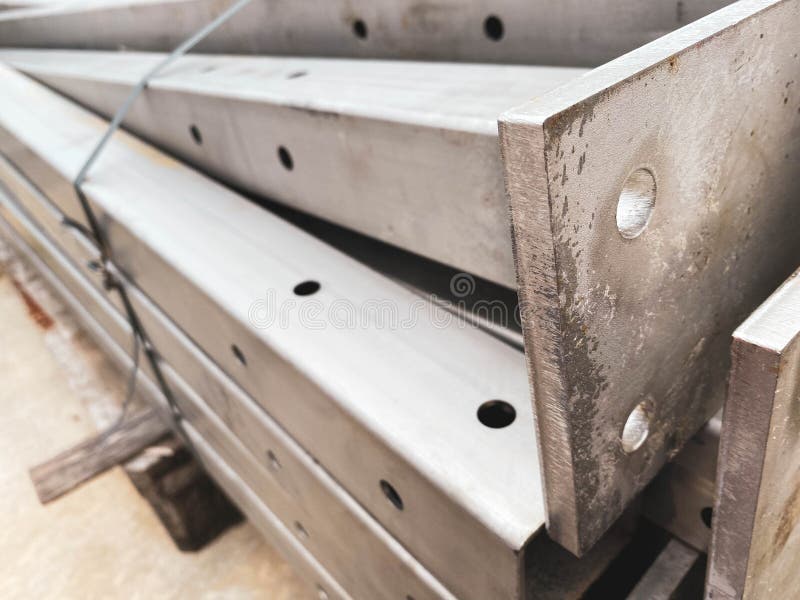 Metal Structures for Construction and Pipes on Pallets in an Open-air ...