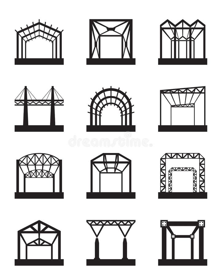Metal structures icon set stock vector. Illustration of icon - 45318932