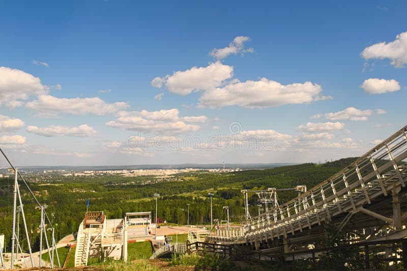 Metal Structures of a Large Ski Jumping Stock Image - Image of metal ...
