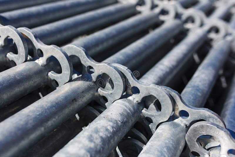 Metal Structures in a Warehouse in Stacks. Metal Supports for ...
