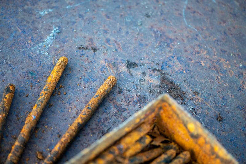Metal Stud, FasteOld Metal Studs Covered in Rust, Close-up, Selective ...