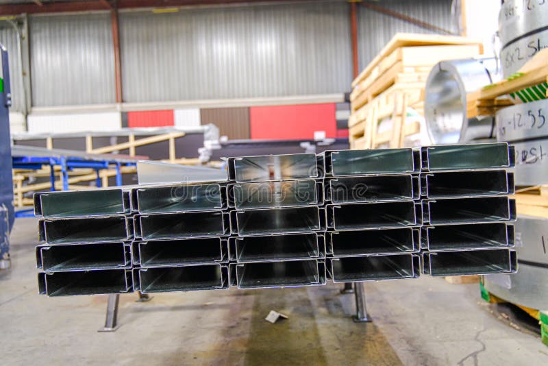 Metal Stud for Wall Framing Manufactured at Metal Factory Stock Photo ...