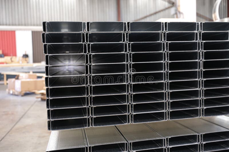 Metal Stud for Wall Framing Manufactured at Metal Factory Stock Image ...