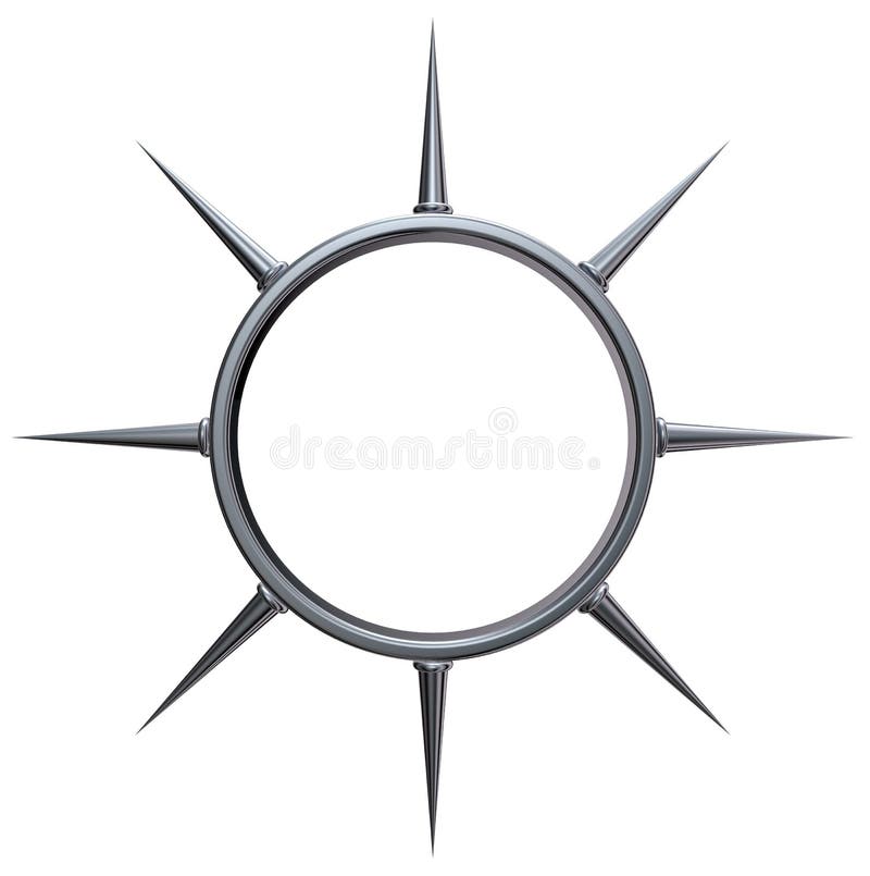 Metal sun symbol stock illustration. Illustration of danger - 104804020