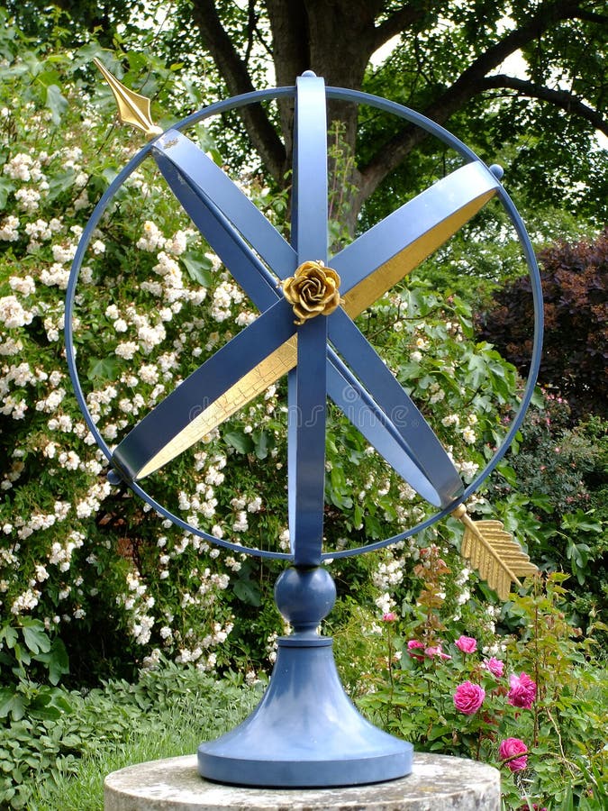 Sundial in the rose garden stock photo. Image of zealand - 836022