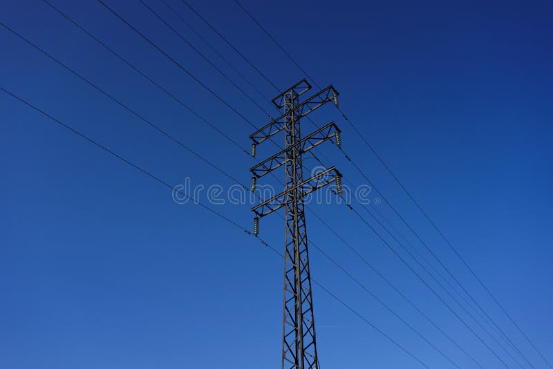 Metal Support with Wires Conducting Electricity Stock Image - Image of ...