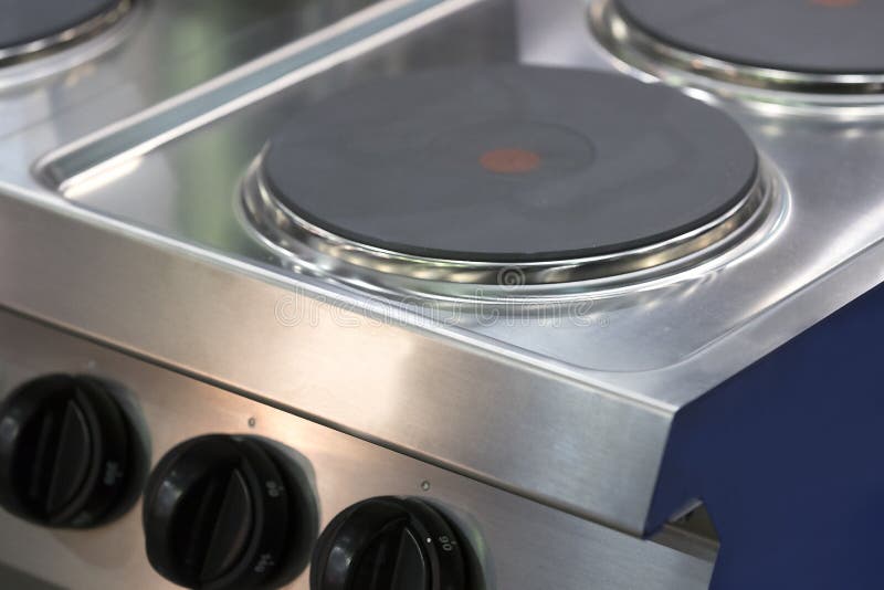 The Metal Surface of the Cooking Plate Stock Image - Image of electric ...