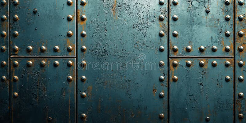 Metal Surface with Corrugated Rivets Stock Image - Image of textured ...