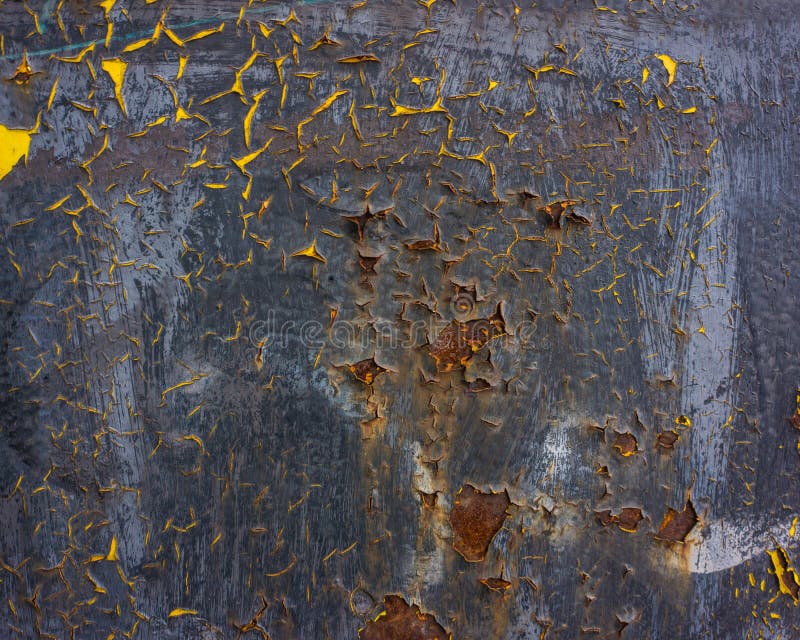 Metal Surface Covered with Old Decaying Paint and Rust Stock Image ...