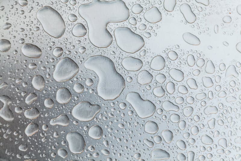 Metal Surface Covered in Water Drops. Stock Image - Image of gray ...