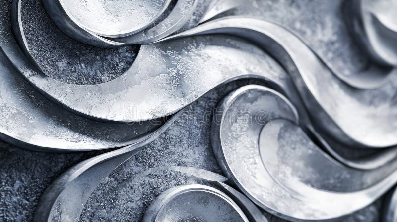 Metal Surface Embossed with a Silver Floral Design. Stock Photo - Image ...