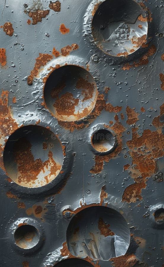 A Metal Surface with Holes and Rust Stock Illustration - Illustration ...