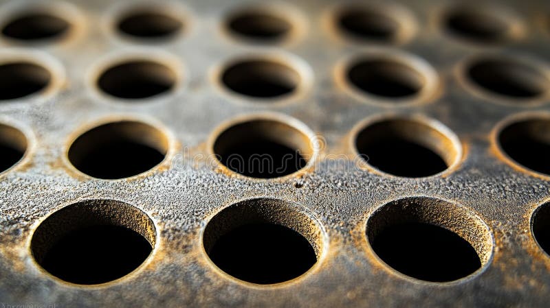 Metal Surface with Multiple Holes Arranged Macros Stock Photo - Image ...