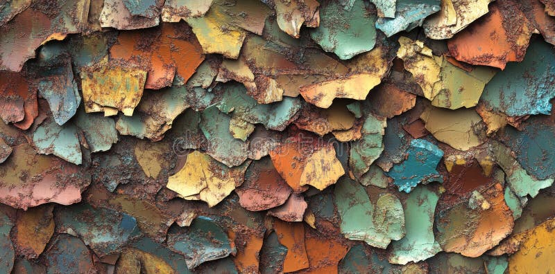 A Metal Surface with a Rustic Look, Its Cracked and Peeling Paint ...