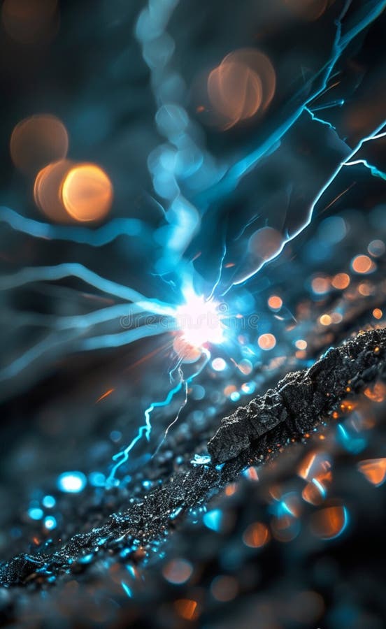 A Close Up of a Piece of Metal with a Lightening Effect Stock ...