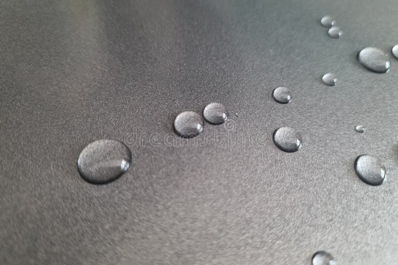 On the Metal Surface There are Drops of Water, Background. Stock Photo ...