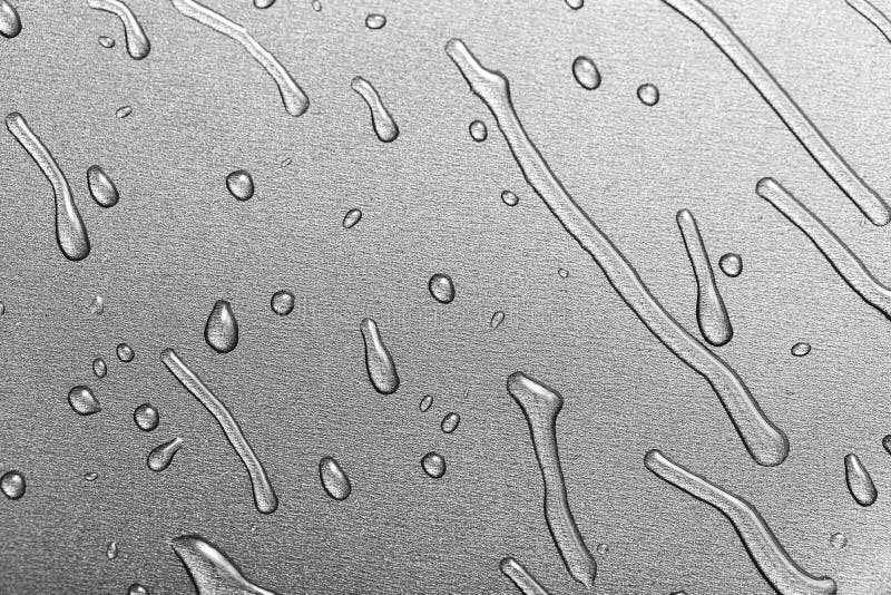 Metal Surface with Transparent Drops Close-up. Silver Texture with a ...