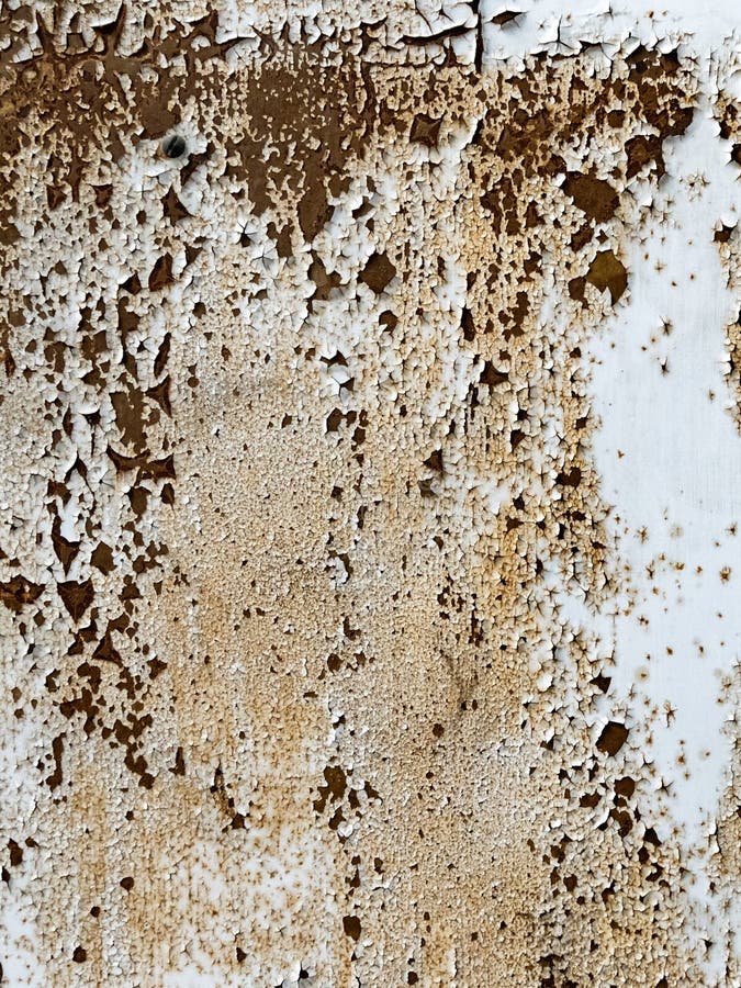 Metal Surface with a White Coating that Rusts with Age Stock Photo ...