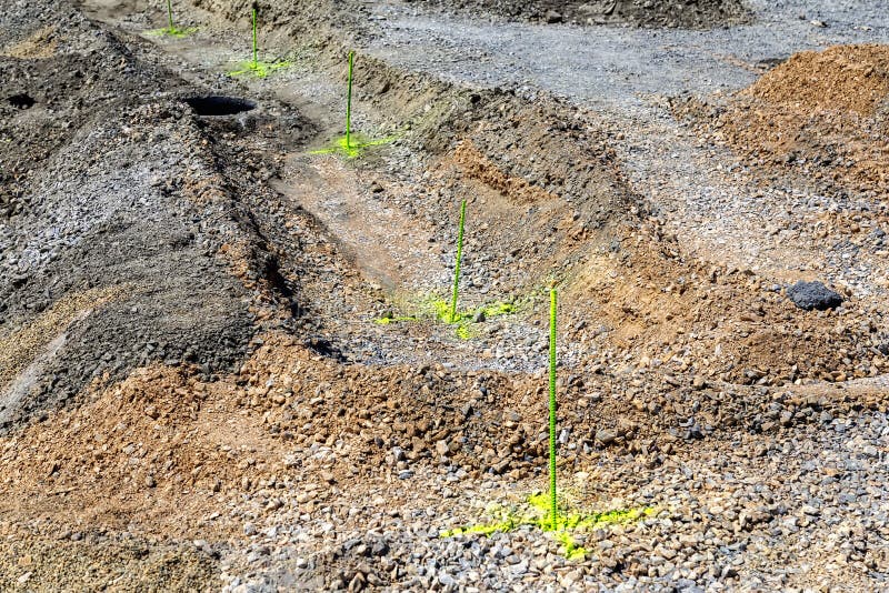 Metal Survey Stob on Concrete Stock Photo - Image of metal, brown ...