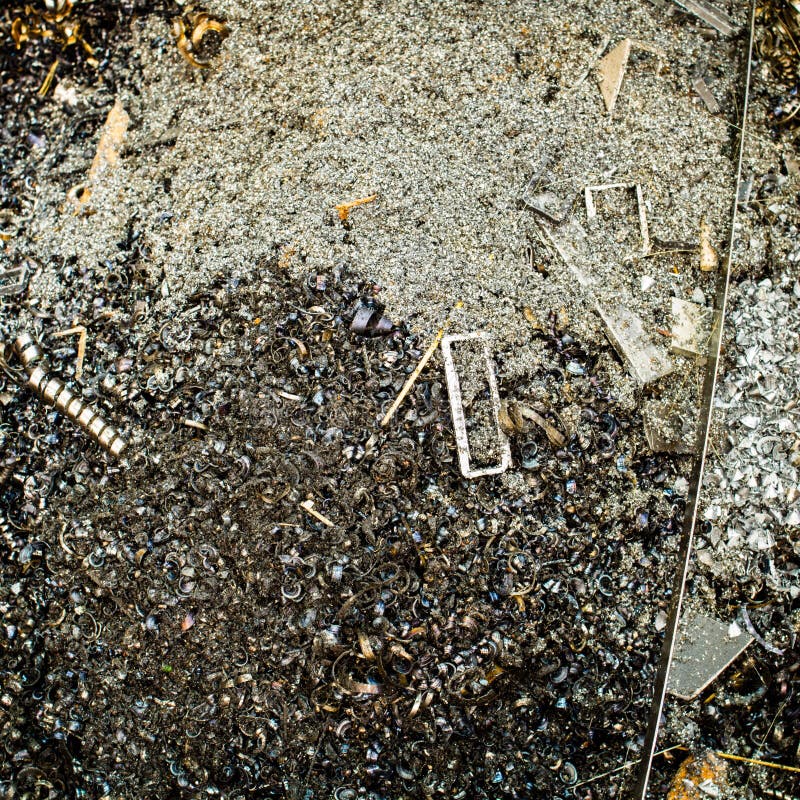 Metal Swarf Chips Scrap Cng Milling Iron Close-up Stock Photo - Image ...