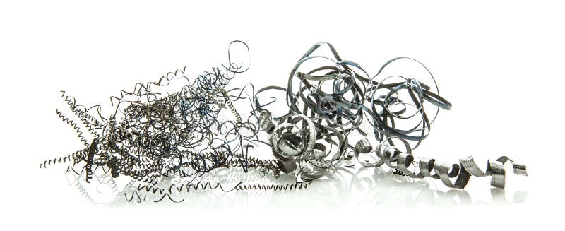 Metal Swarf on white stock photo. Image of turnings, manufacturing ...