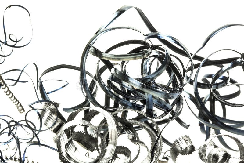 Metal Swarf on white stock photo. Image of metallic, shavings - 35550186
