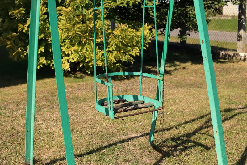 A Metal Swing from the Early 1980s. Stock Photo - Image of hustawka ...