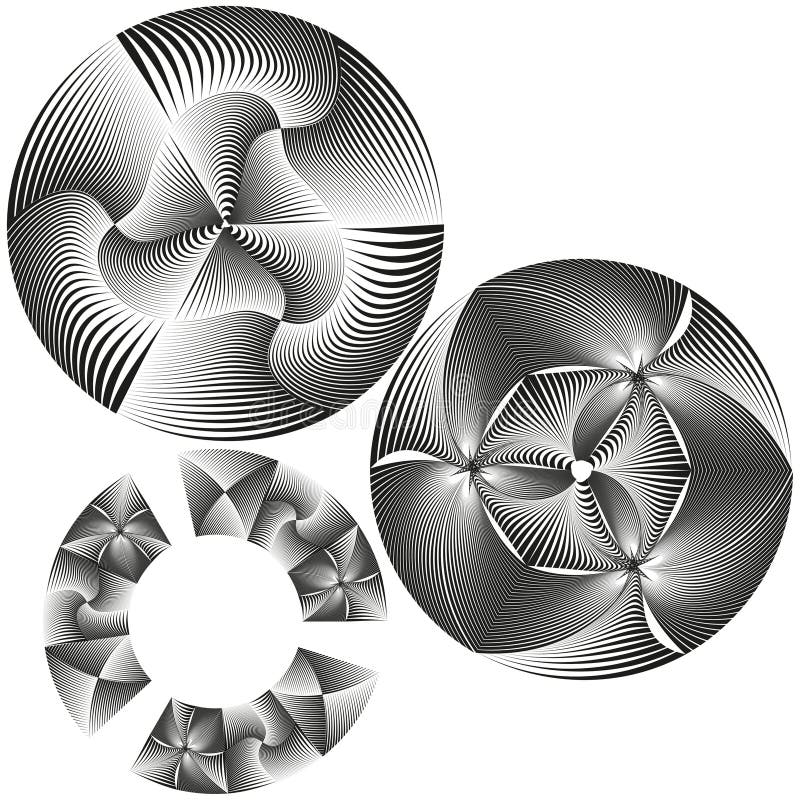 Metal Swirl Icon. Spiral Disk Group. Vector Circular Pattern. Gradient ...