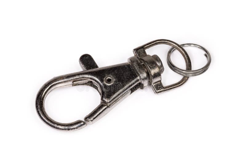 Metal Swivel Eye Snap Hook with Split Ring Close-up Stock Image - Image ...
