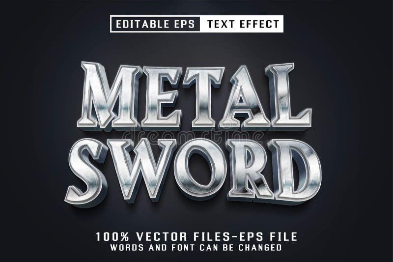 Metal Sword Editable Text Effect Stock Vector - Illustration of vector ...