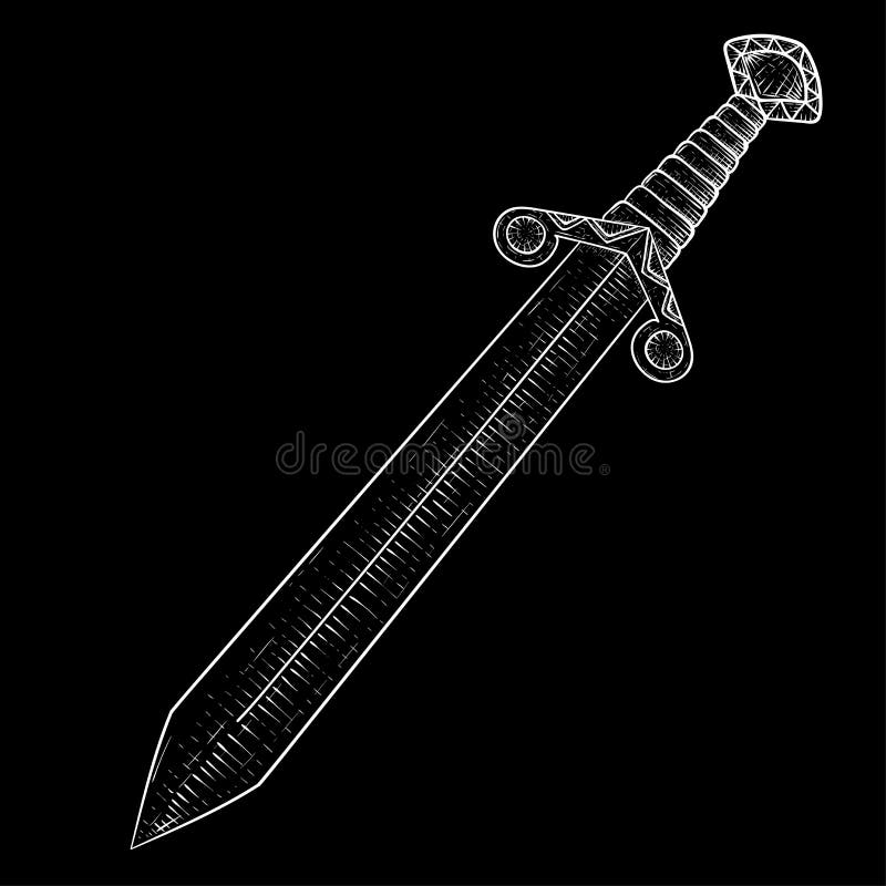 Metal Sword. Old Medieval Weapon Stock Vector - Illustration of dagger ... Metal Sword. Old Medieval Weapon Stock Vector - Illustration of dagger ...