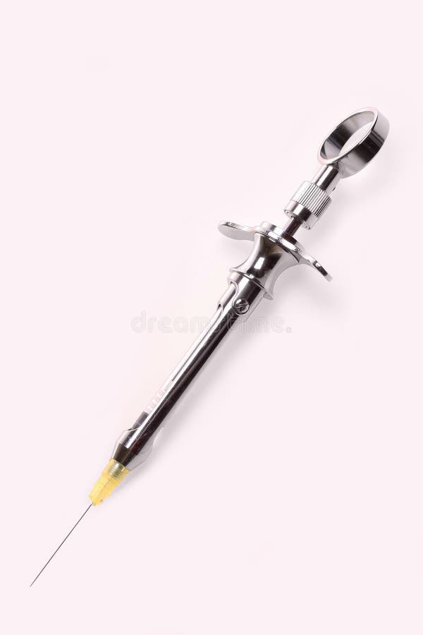 Metal Syringe Isolated on White Background Stock Image - Image of ...