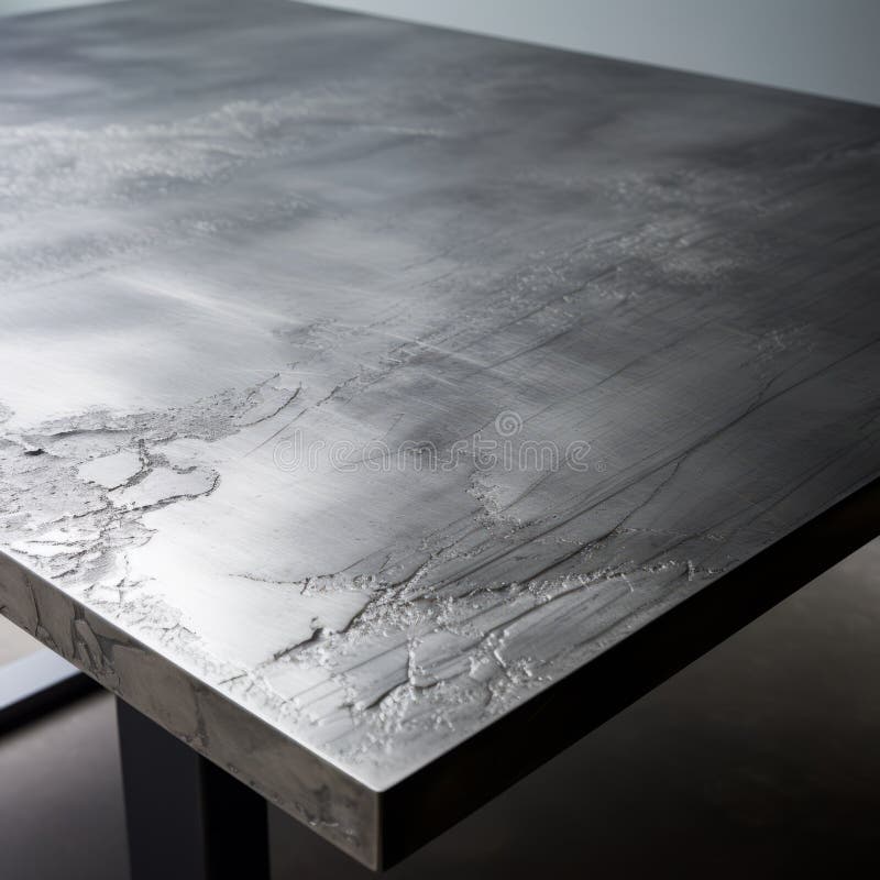 Imperfect Flannel Brushed Metal Table with Raw Industrial Style Stock ...