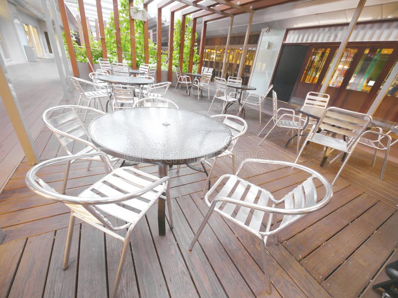 Metal Tables and chairs stock photo. Image of clean, lunch - 21494690