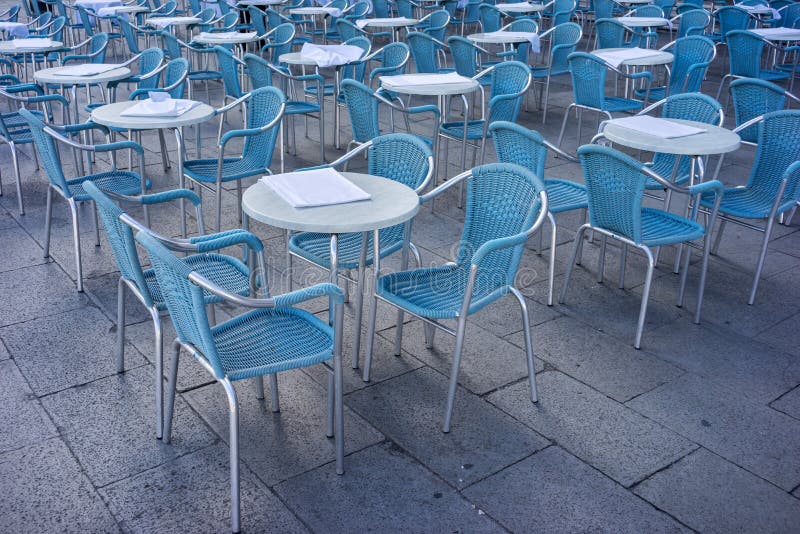 Metal tables and chairs stock photo. Image of outdoors - 59273914