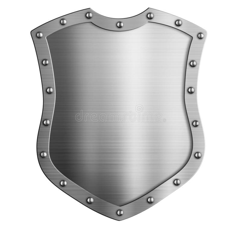 Metal Tall Classical Shield Isolated 3d Illustration Stock Illustration ...