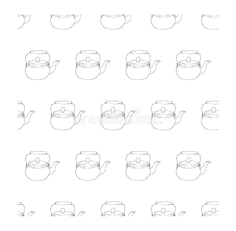 Metal Teapot. Seamless Pattern. Doodle. Stock Vector - Illustration of tranquility, pattern ...