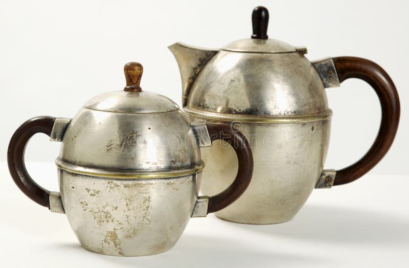 Metal Teapot and Sugar Bowl Stock Photo - Image of people, white: 50498522