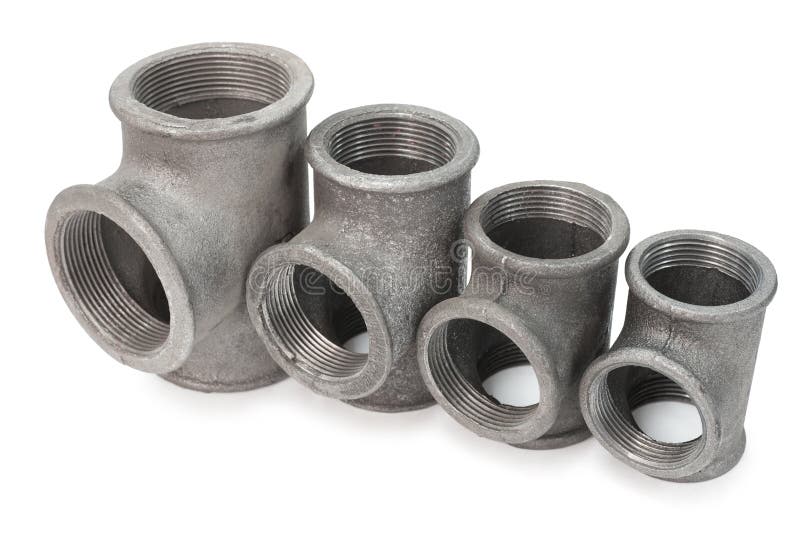 Metal tee fittings stock photo. Image of fitting, sanitary - 20782426