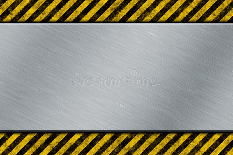 Metal Template with Warning Stripe Stock Illustration - Illustration of ...