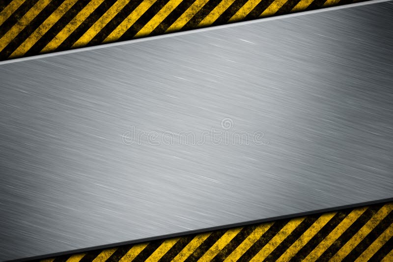Metal Template with Warning Stripe Stock Illustration - Illustration of ...