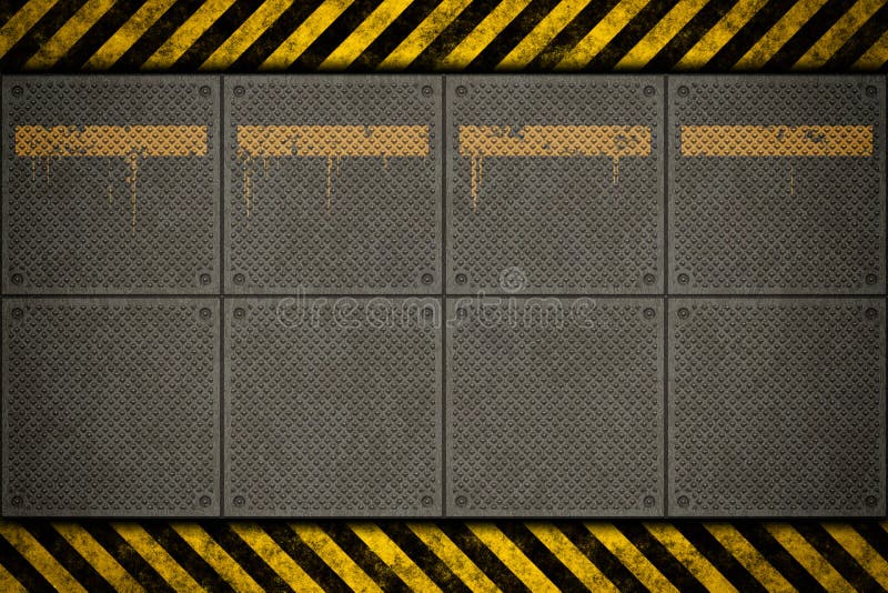 Metal Template with Warning Stripe Stock Illustration - Illustration of ...